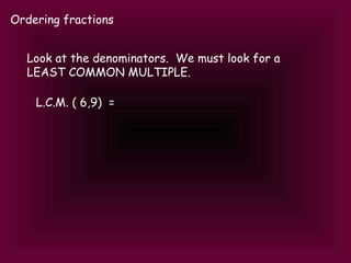Ordering fractions | PPT