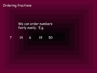 Ordering and comparing fractions with like and unlike denominators | PPT