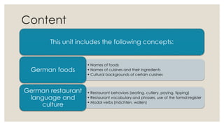 Ordering in a german restaurant | PPTX