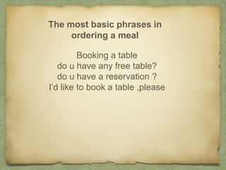 Ordering a meal | PPTX