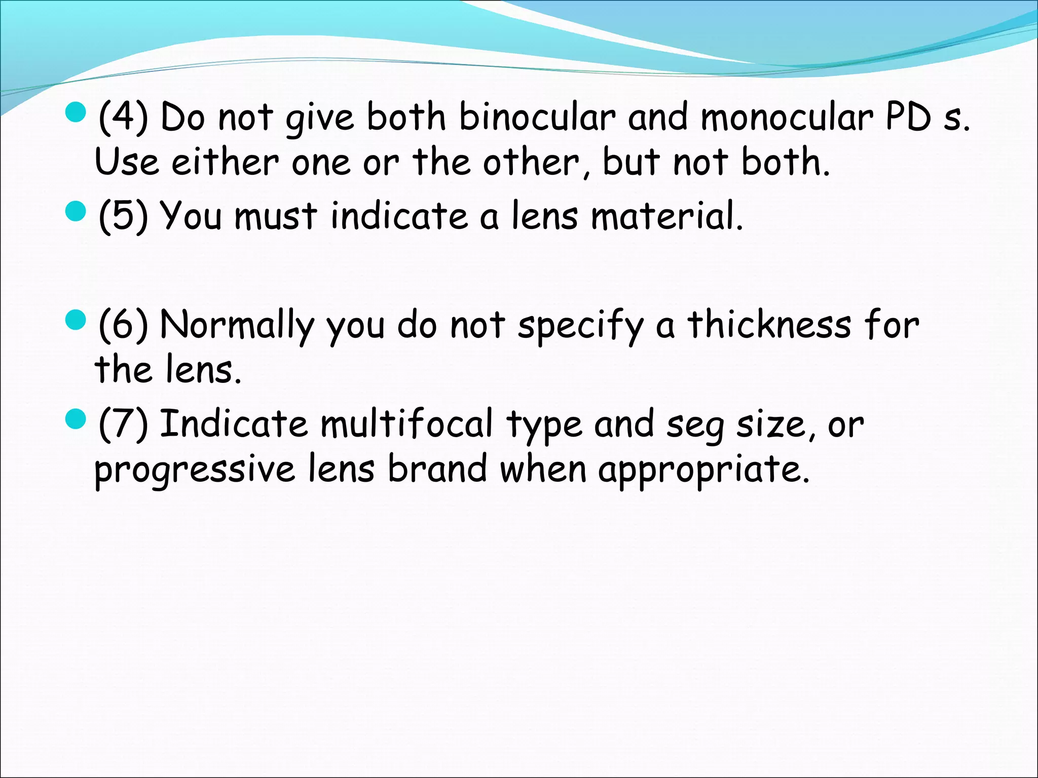 Ordering of ophthalmic lens | PPT