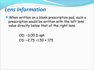 Ordering of ophthalmic lens | PPT