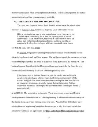 John Rust Lawsuit On U.S. Senate Race - Order | PDF