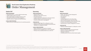 Oracle fusion cloud Order Management Roadmap | PDF