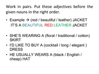 Order of Adjectives | PPT