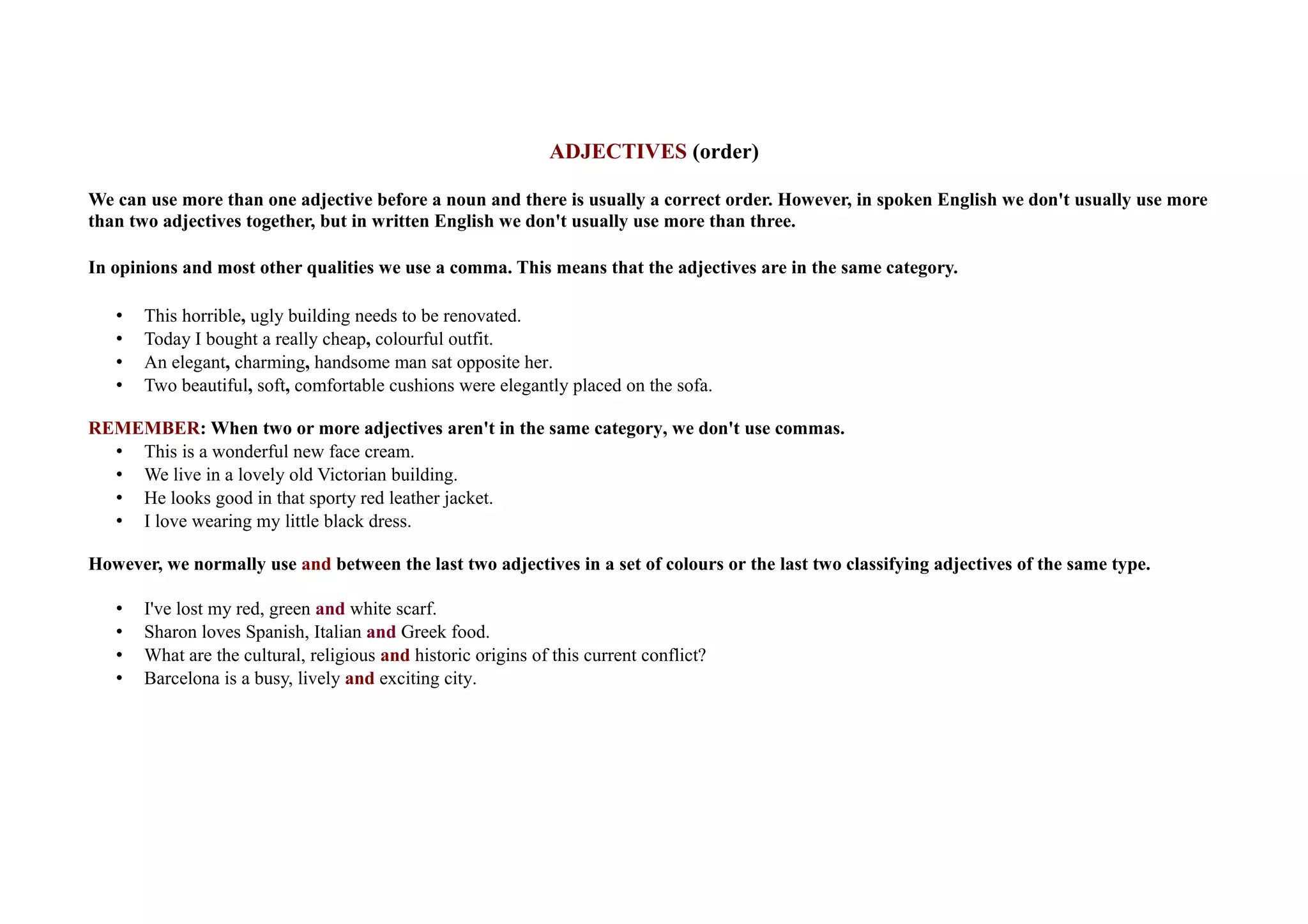 Order of adjectives | ODT