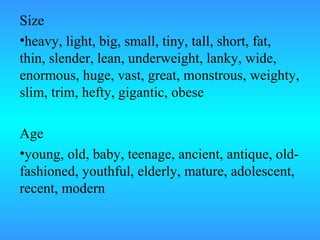 Order of adjectives | PPT