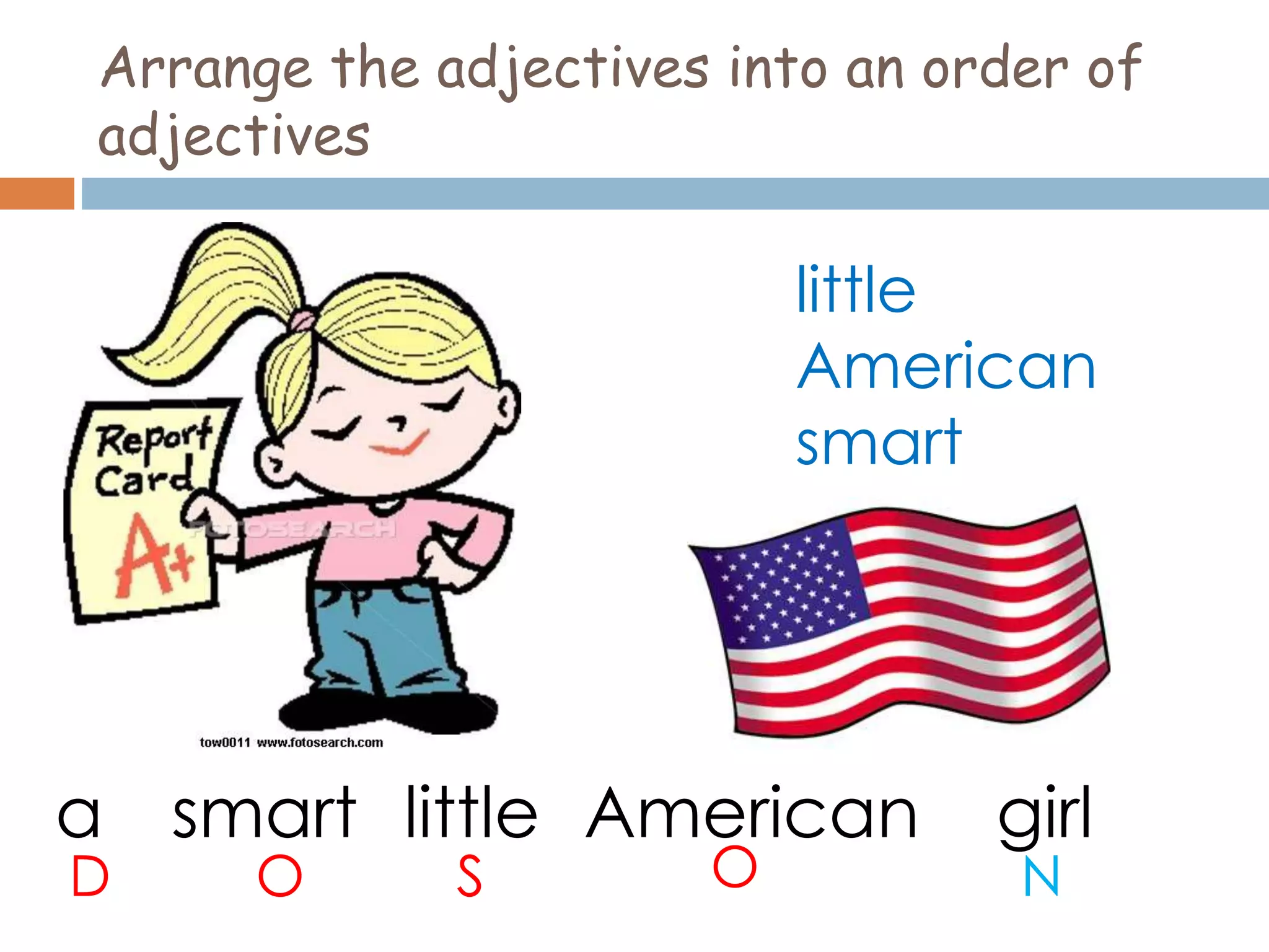 Order of adjectives | PPTX