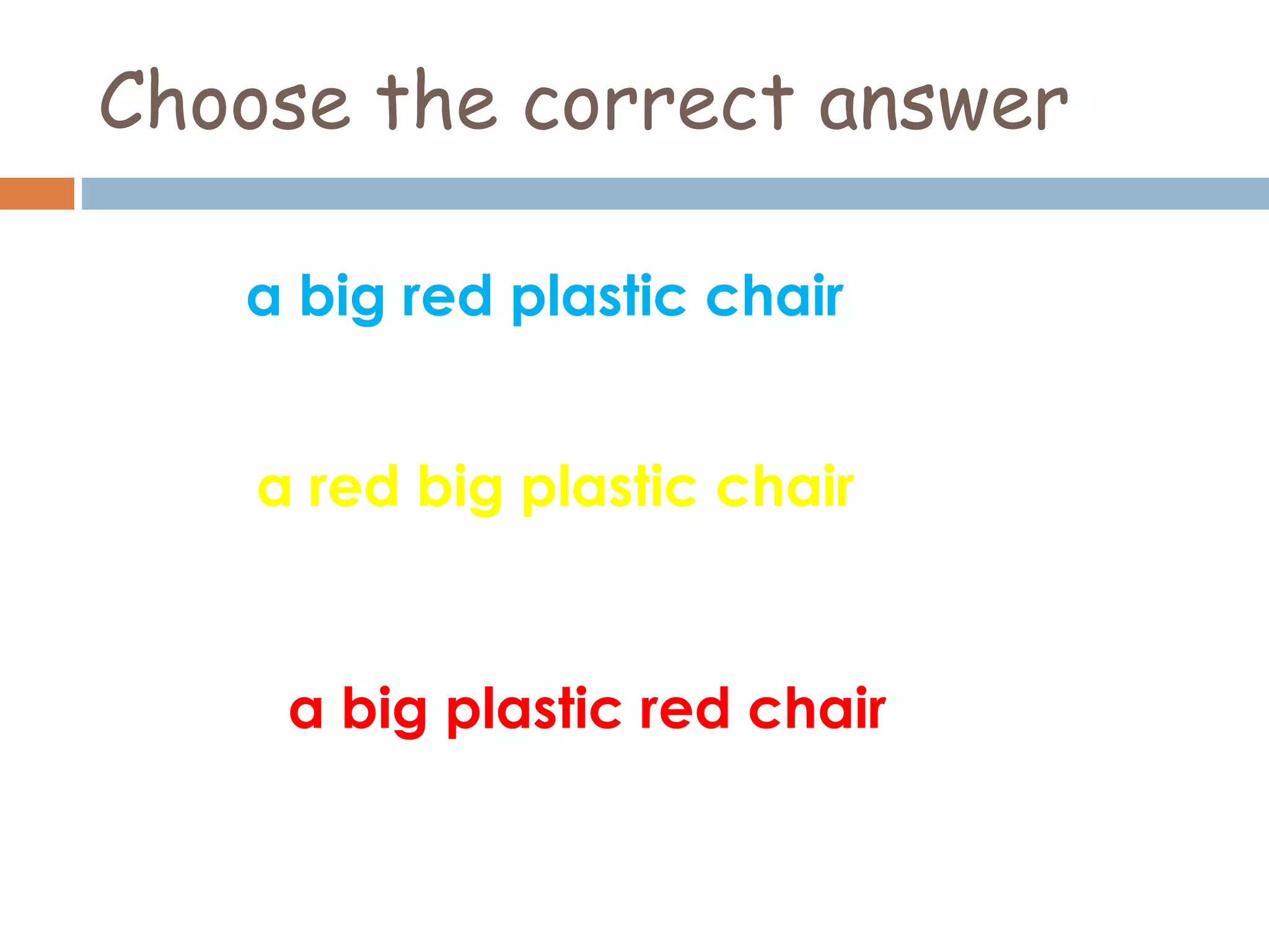 Order of adjectives | PPTX