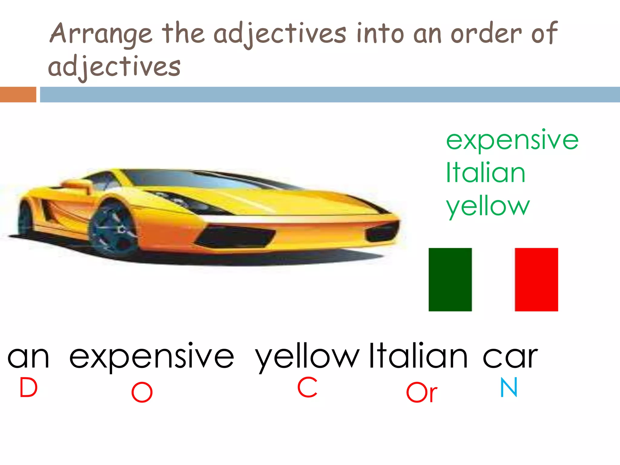 Order of adjectives | PPTX
