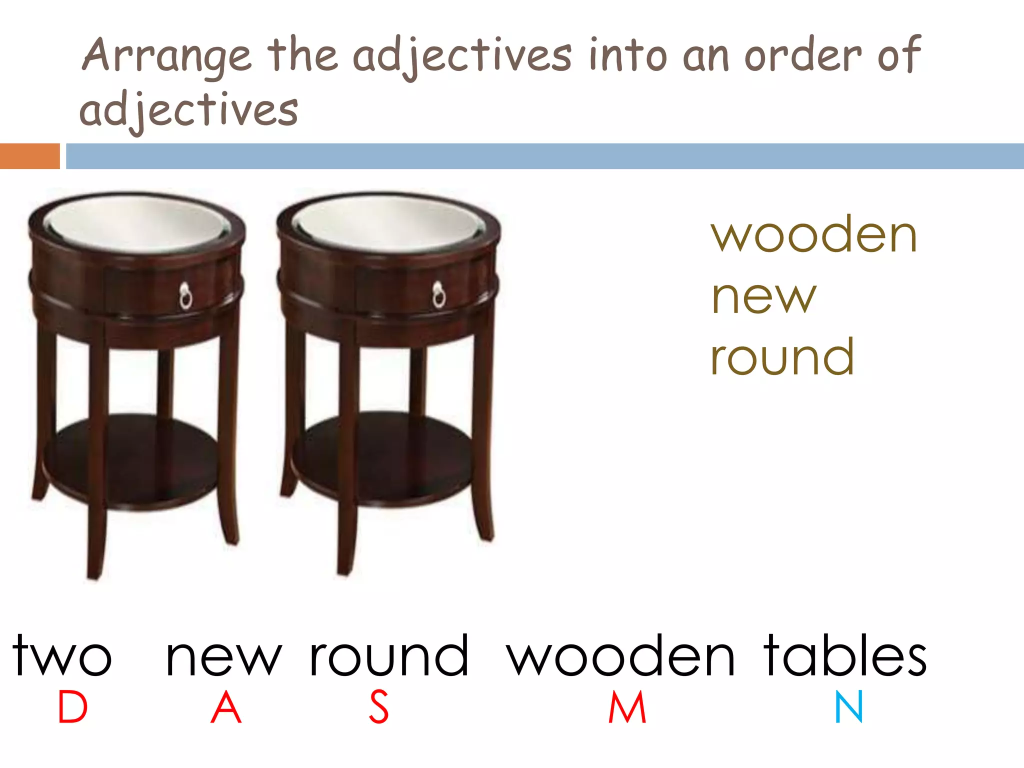 Order of adjectives | PPTX