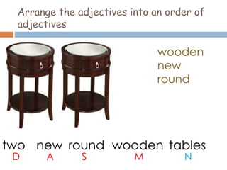 Order of adjectives | PPTX