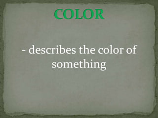 Order of adjectives | PPT