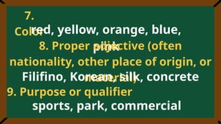 order of adjectives English grade 5 lesson | PPTX