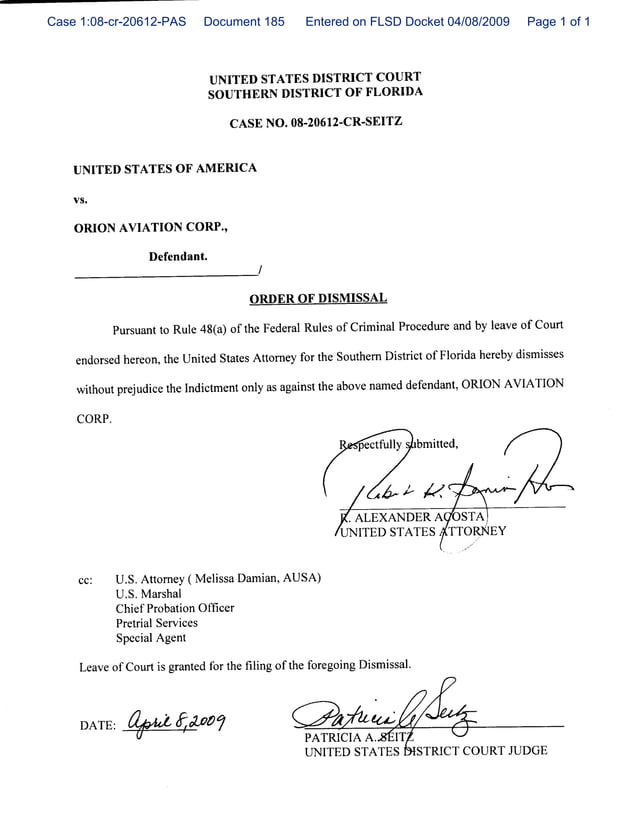 Order of dismissal | PDF