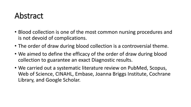Order of draw in phlebotomy section | PPTX
