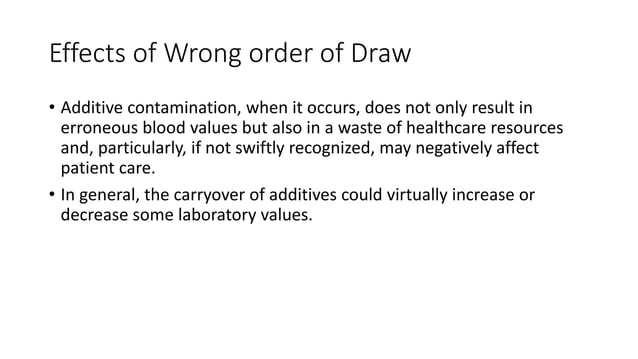 Order of draw in phlebotomy section | PPTX