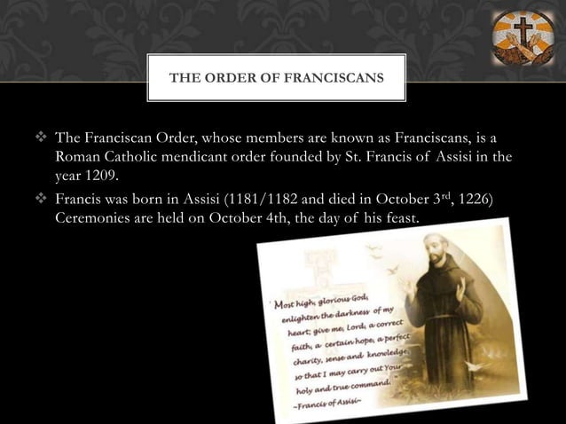 Order of franciscans | PPTX | Christianity | Religion & Spirituality