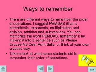 Order Of Operations | PPT