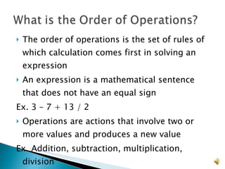 Order Of Operations | PPT