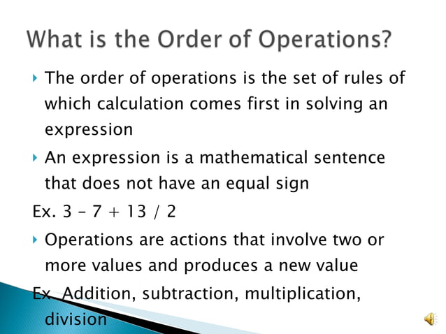 Order Of Operations | PPT