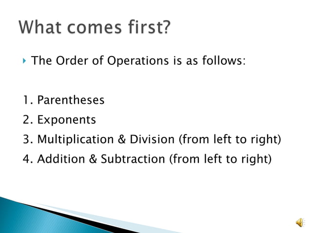 Order Of Operations | PPT