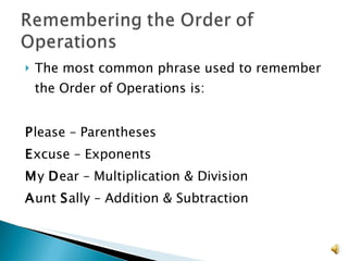 Order Of Operations | PPT