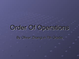 Order Of Operations | PPT