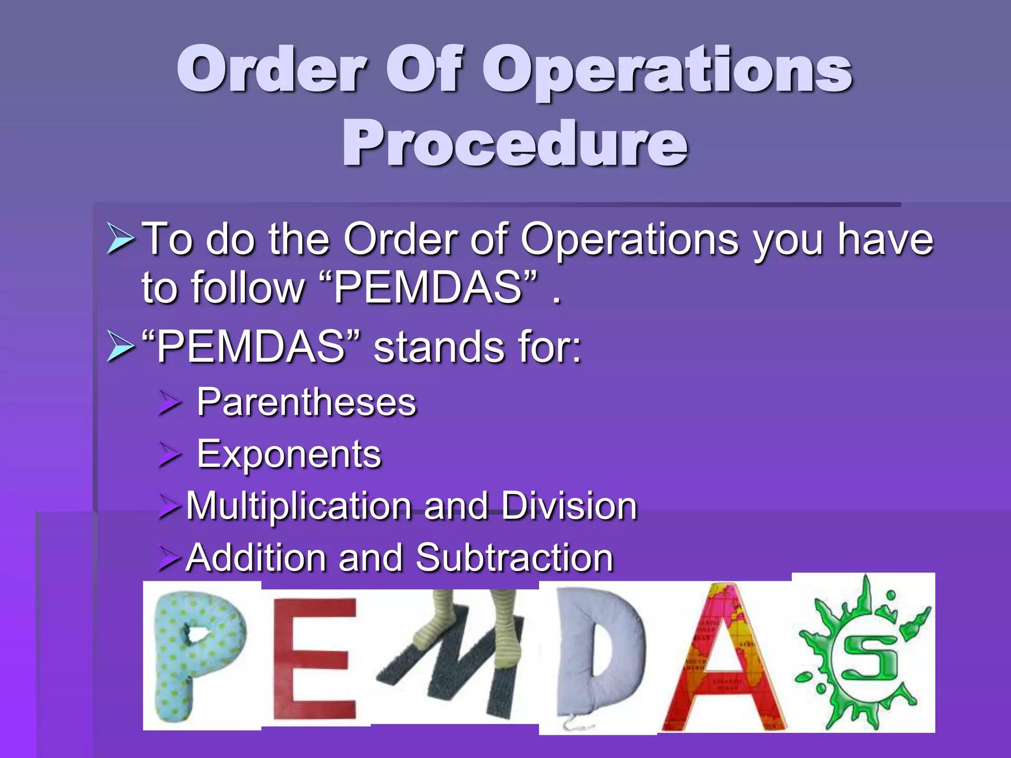 Order of Operations | PPTX