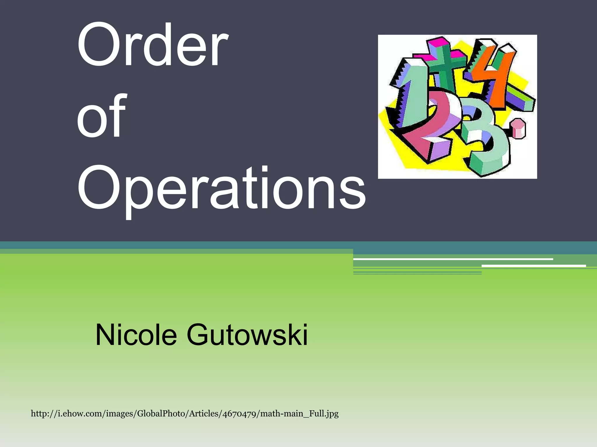 Order Of Operations | PPTX