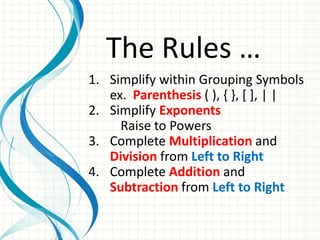 Order of Operations | PPTX