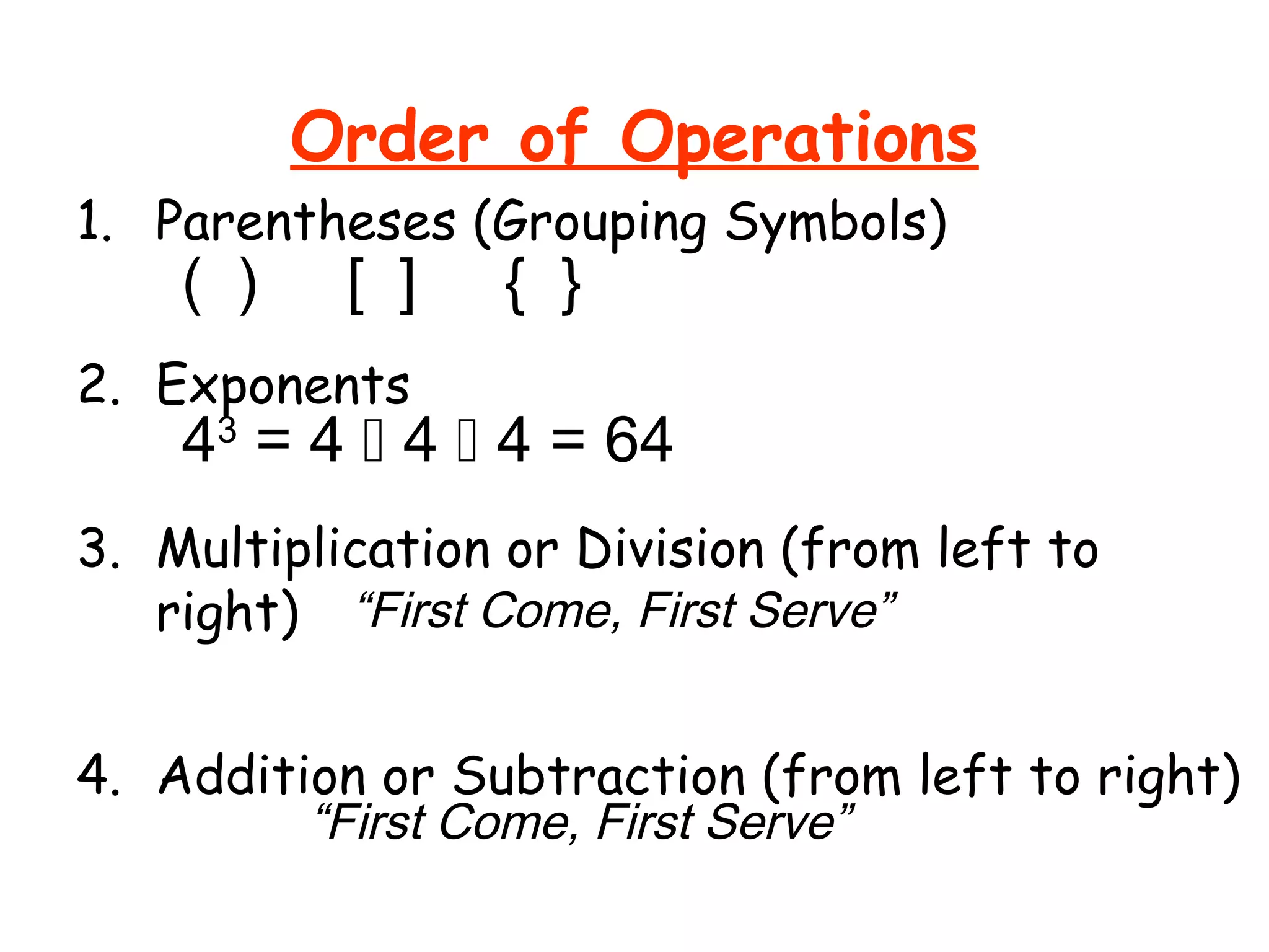 Order of Operations | PPT