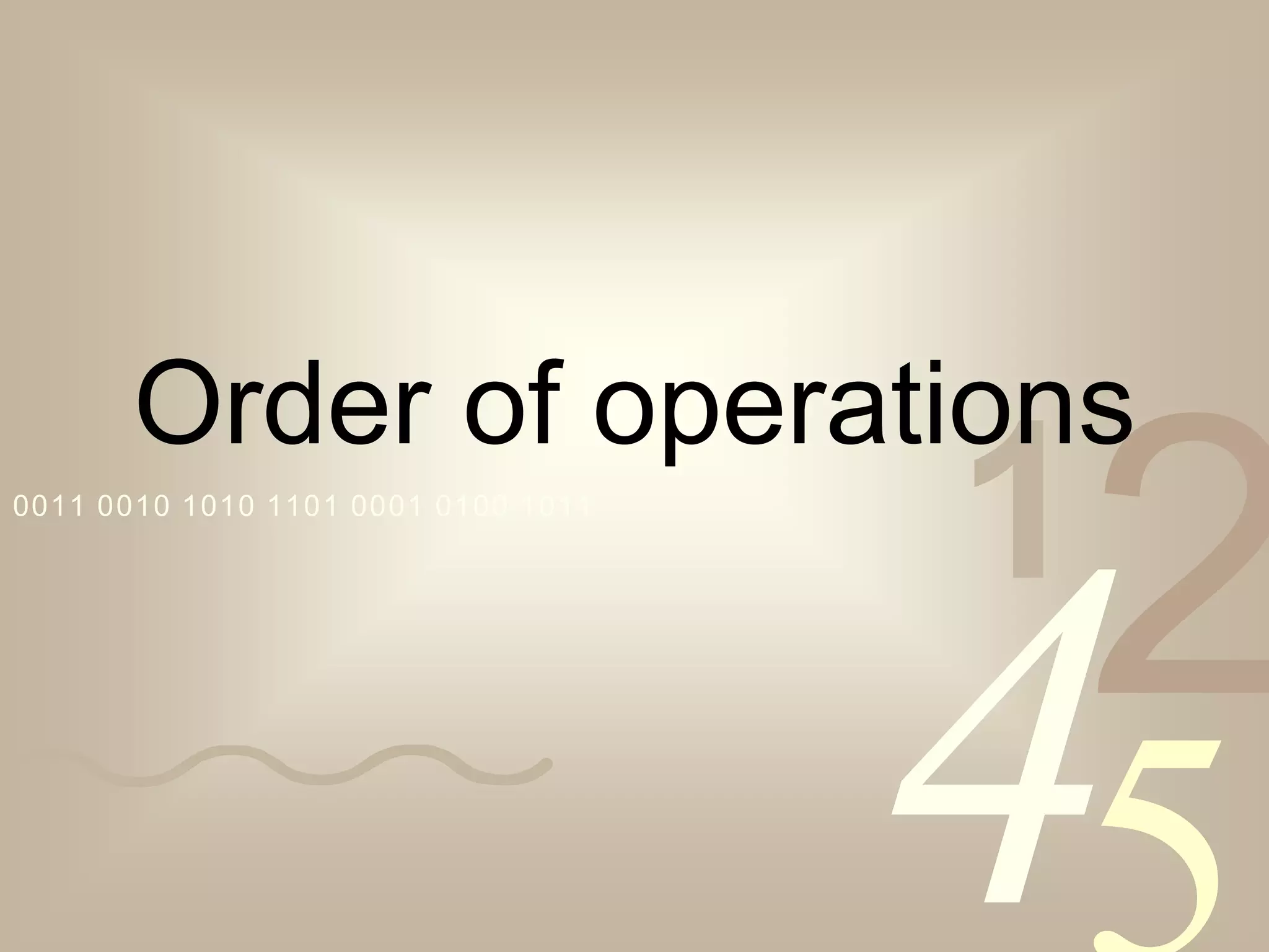 Order of operations | PPTX