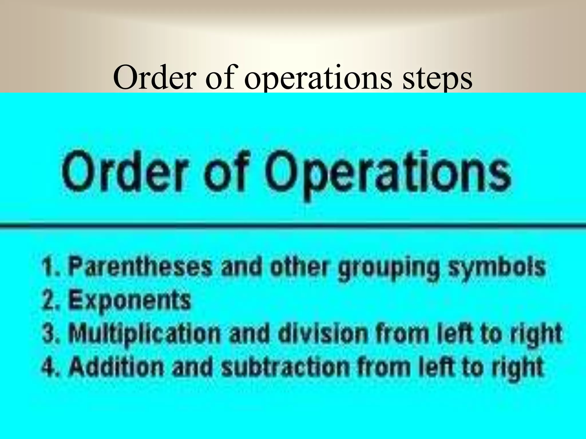Order of operations | PPTX