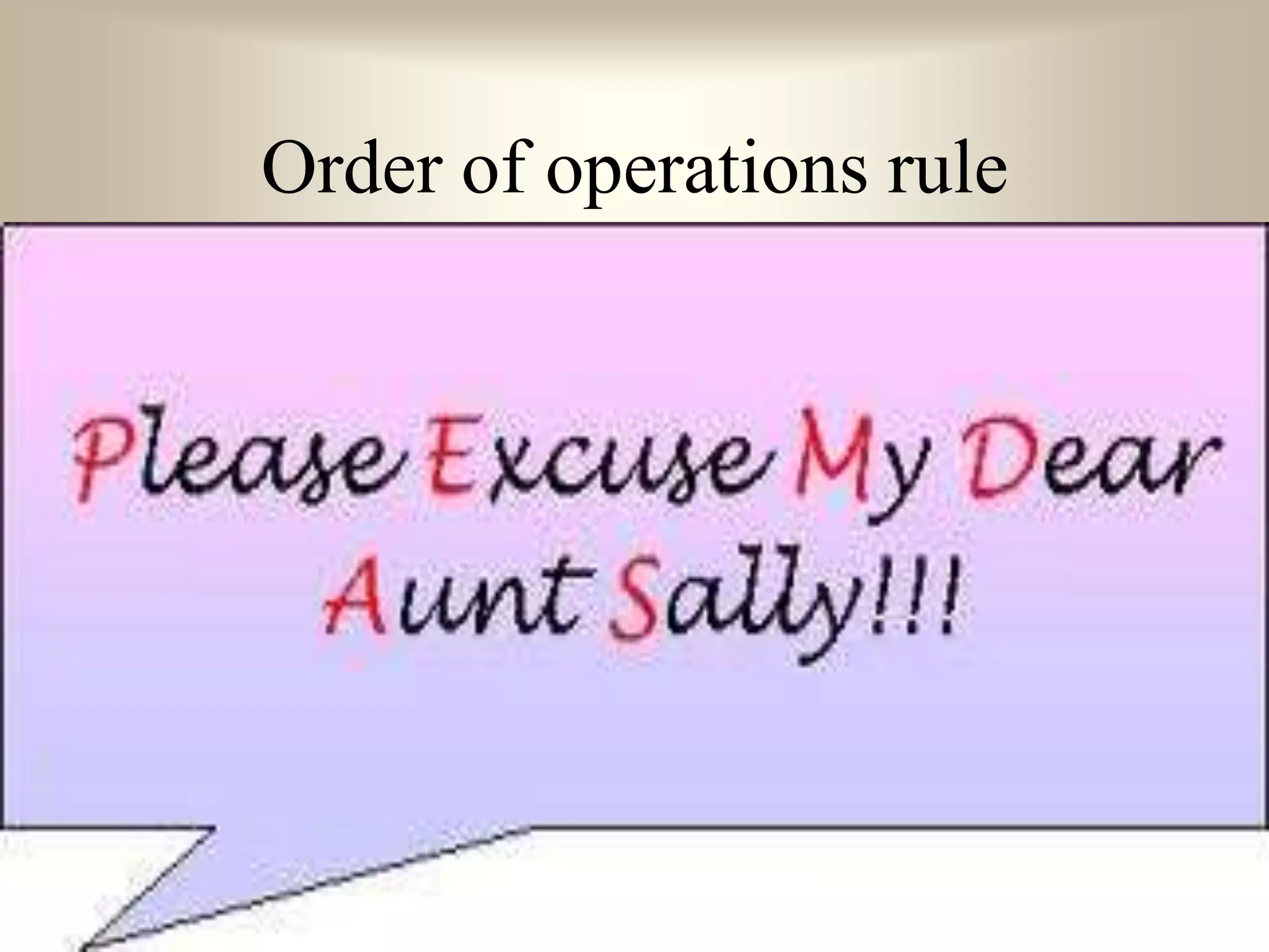 Order of operations | PPTX