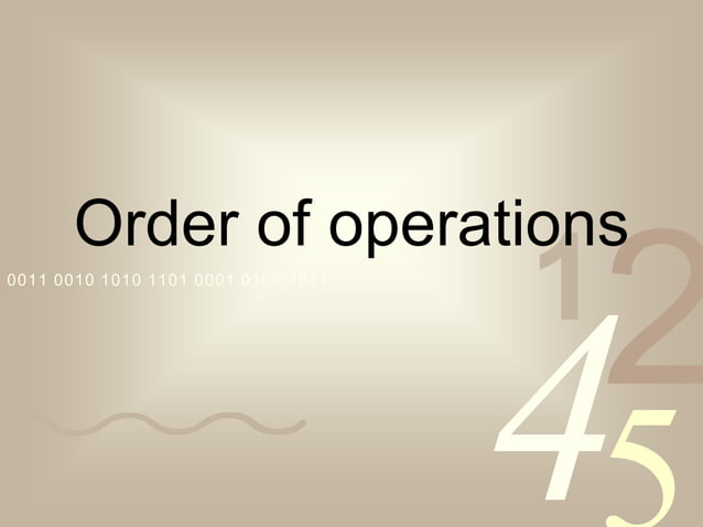 Order of operations | PPTX
