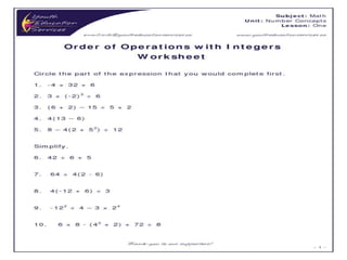 Order of operations | PPTX