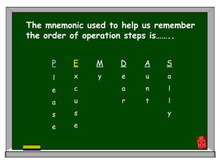 Order of operations Unit3 | PPT