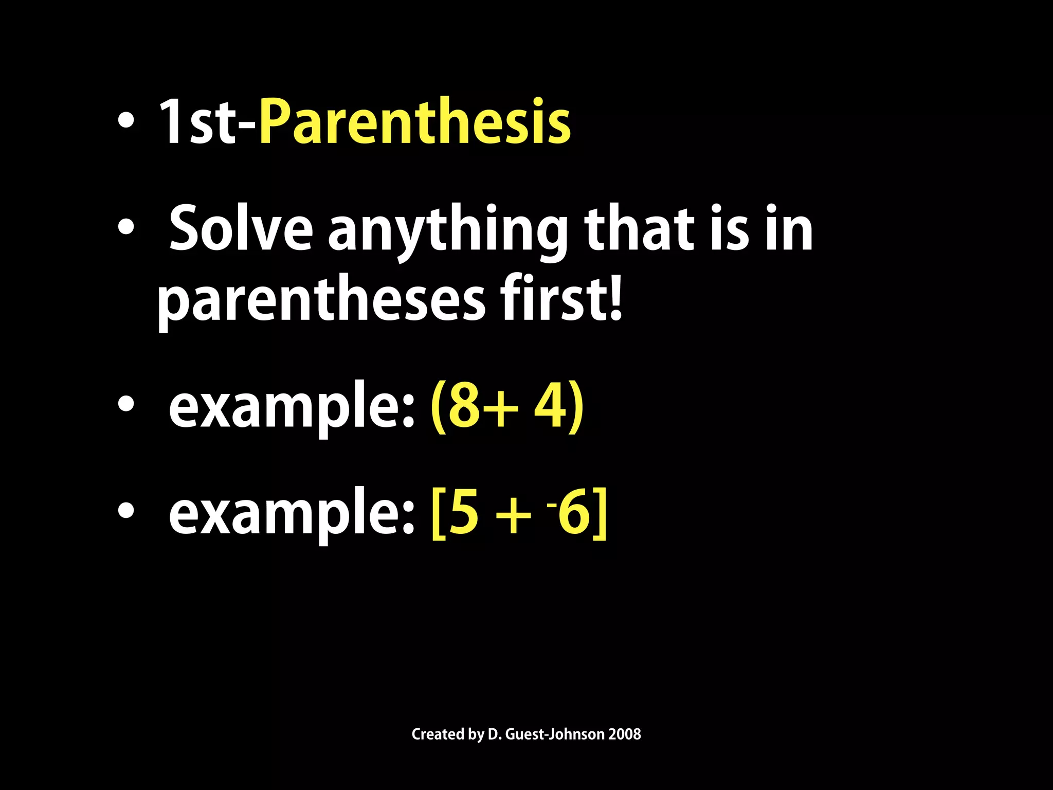 Order of operations | PPT