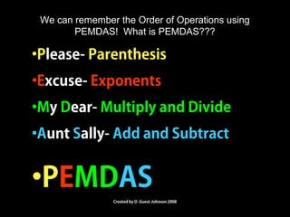 Order of operations | PPT