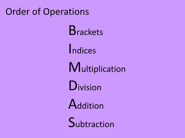 Maths: Order of Operations | PPT