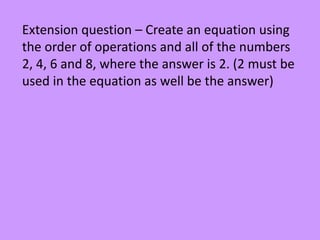 Maths: Order of Operations | PPTX