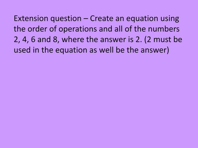 Maths: Order of Operations | PPT
