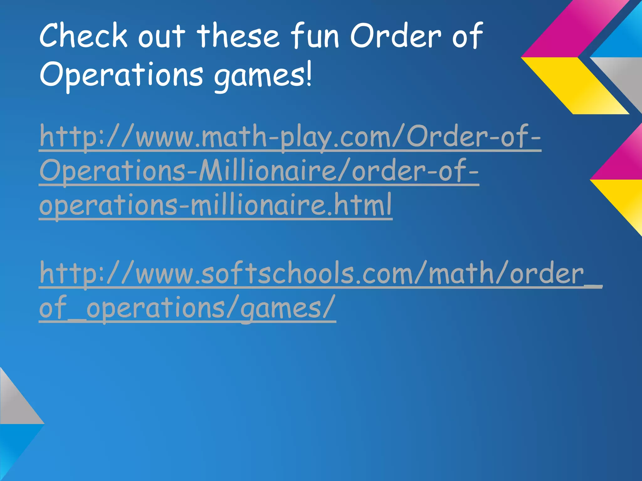 Order of Operations | PPTX