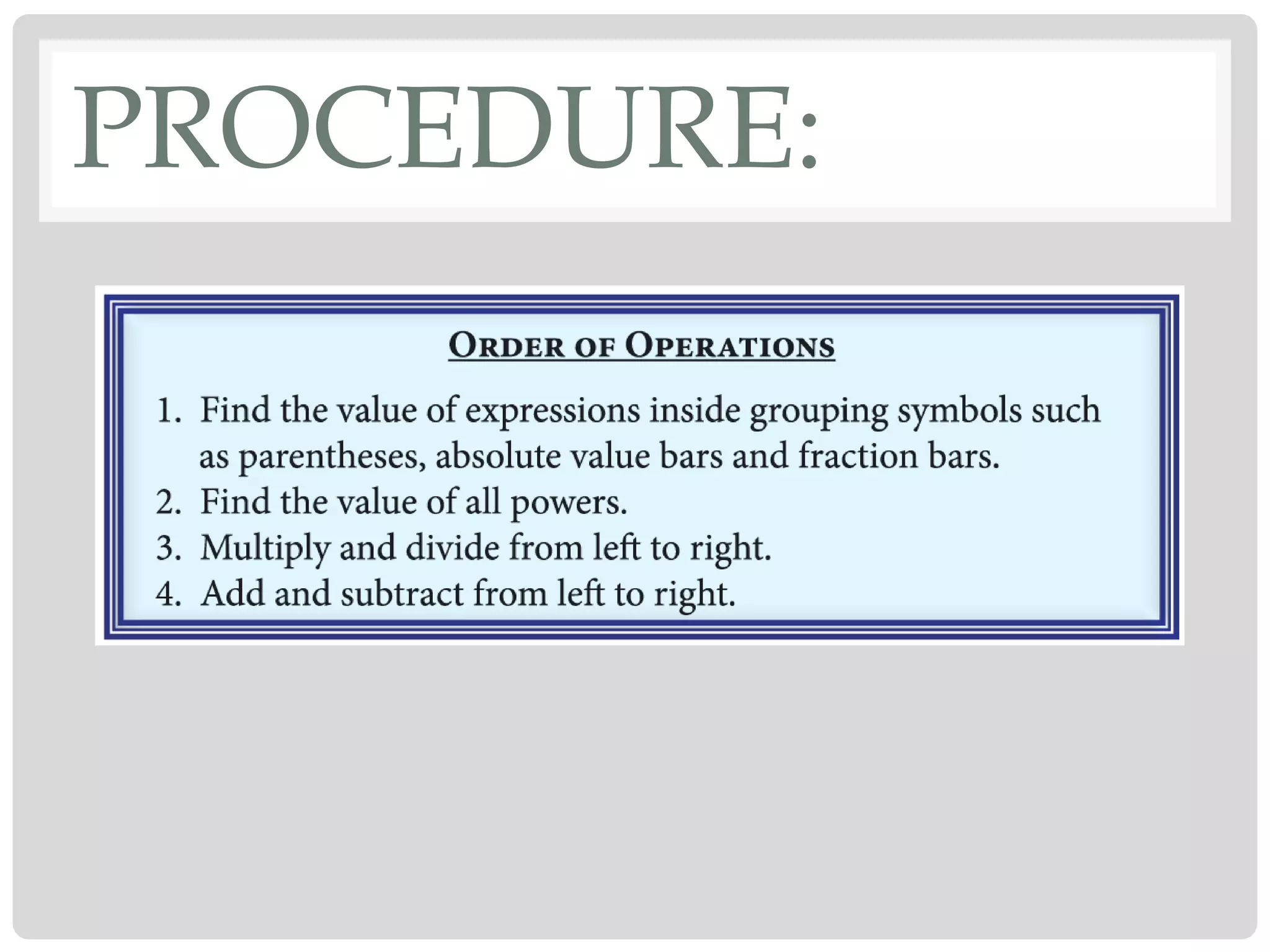 Order of operations | PPTX