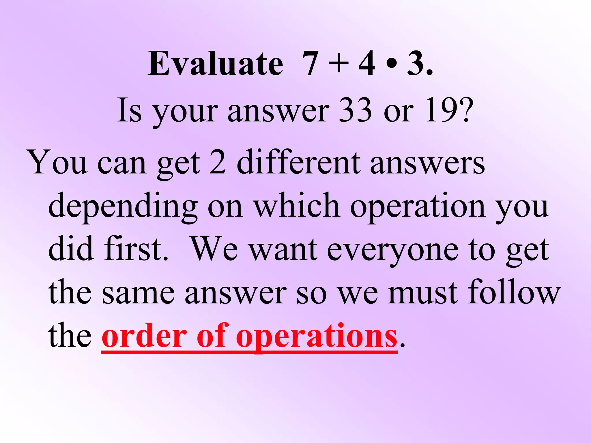 Orderof operations | PPT