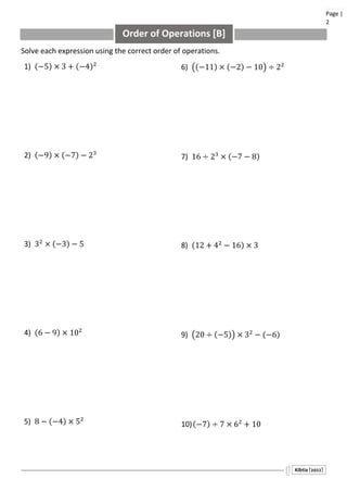 Order of Operations | PDF