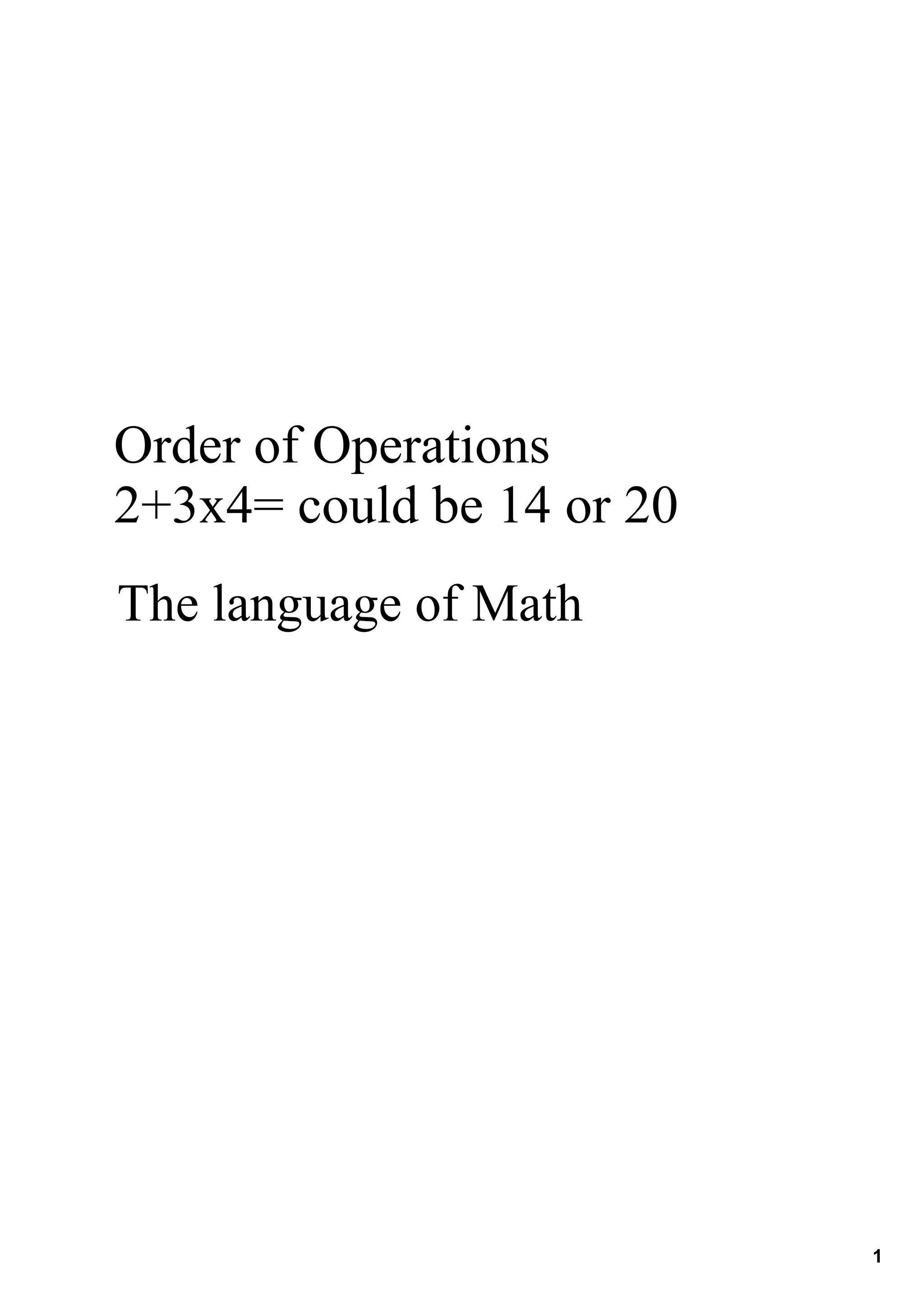 Order of operations 2 | PDF