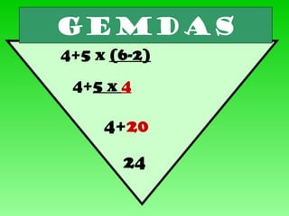Order of Operations GEMDAS grade 6, .ppt