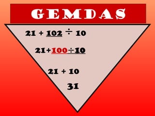Order of Operations GEMDAS grade 6, .ppt